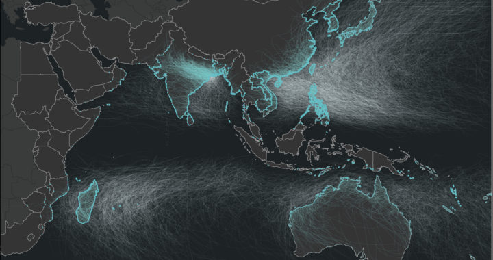 Visualization of Cyclone Paths and Landfall Points 1833 – 2019 ...