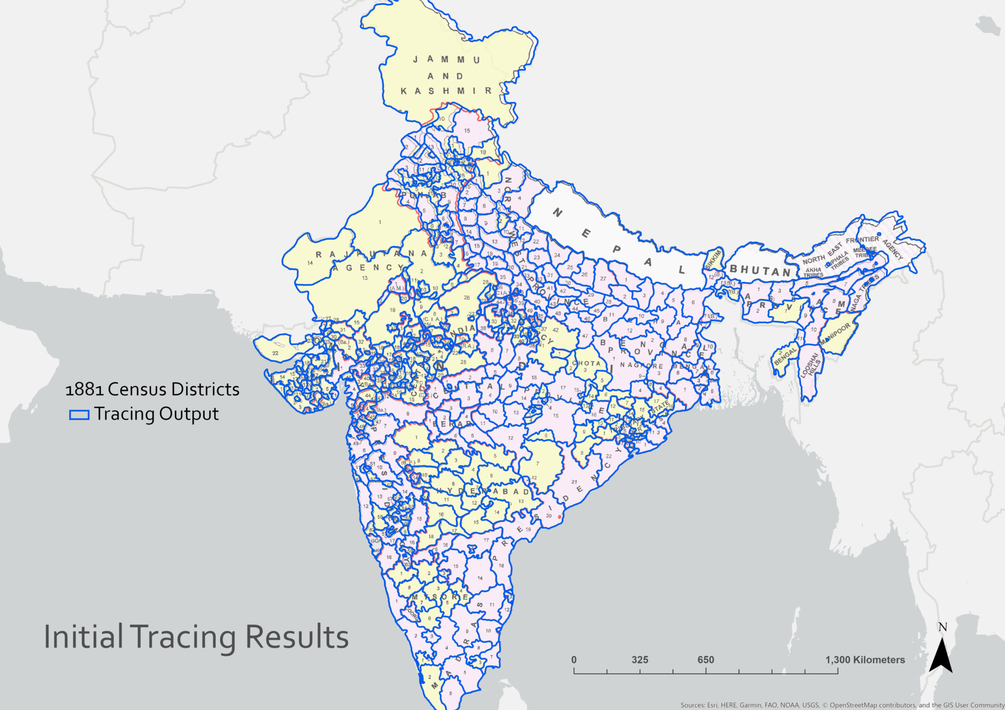 Digitization of Indian Census Districts 1872 to Present – Appraising Risk